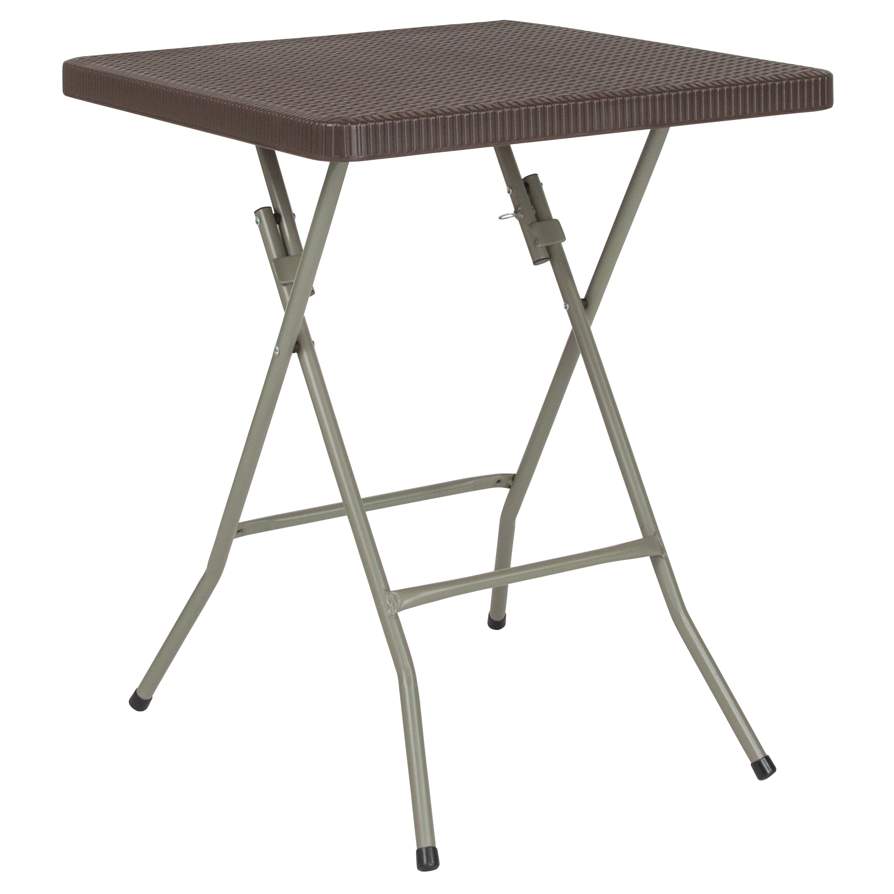 1.95 Foot Square Rattan Plastic Folding Table