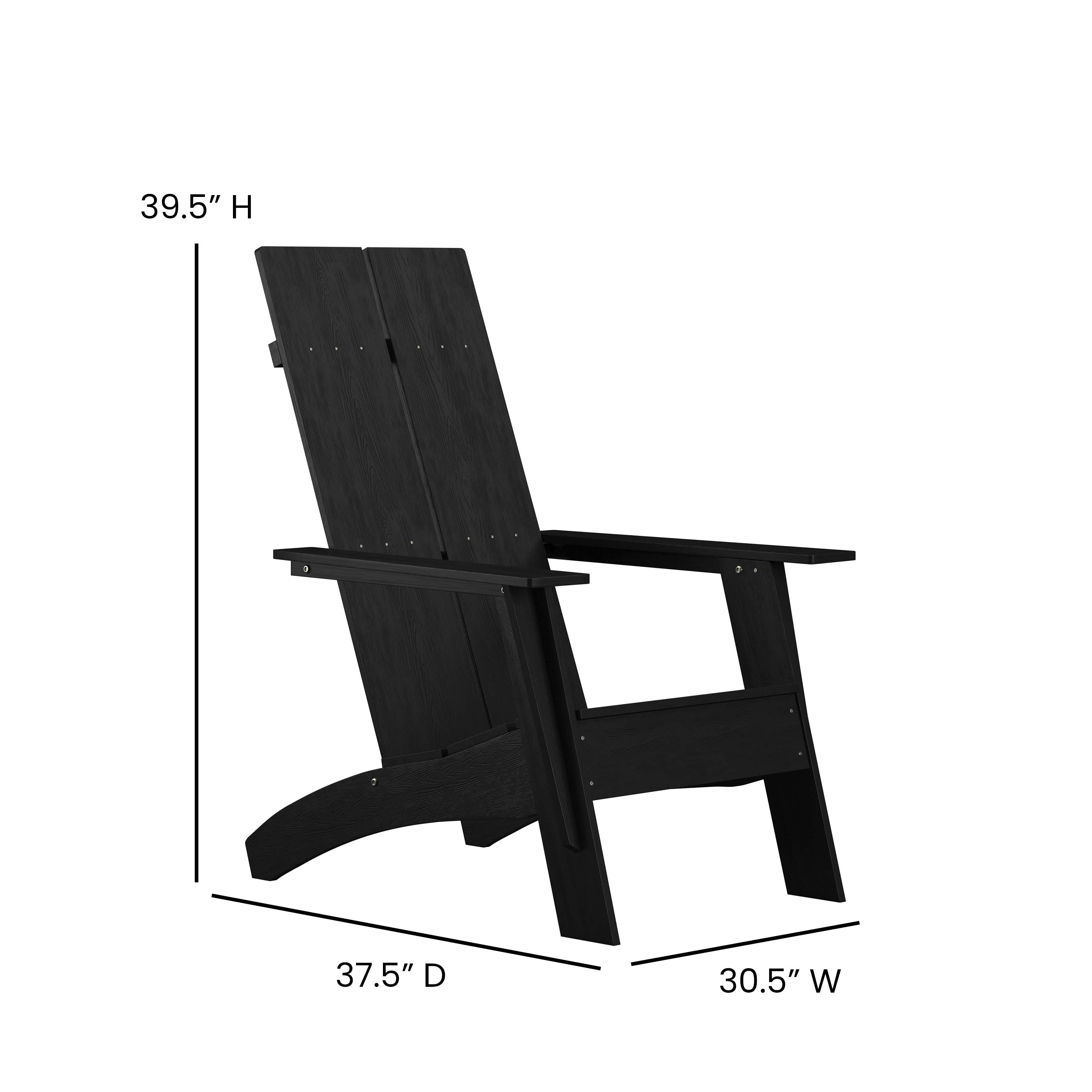 Flash Furniture JJ C14509 RED GG Modern All Weather Red Poly Resin Adirondack Lounge Chair